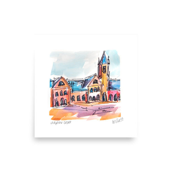 The Depot • Cheyenne, WY // Watercolor – Go Slo Apparel
